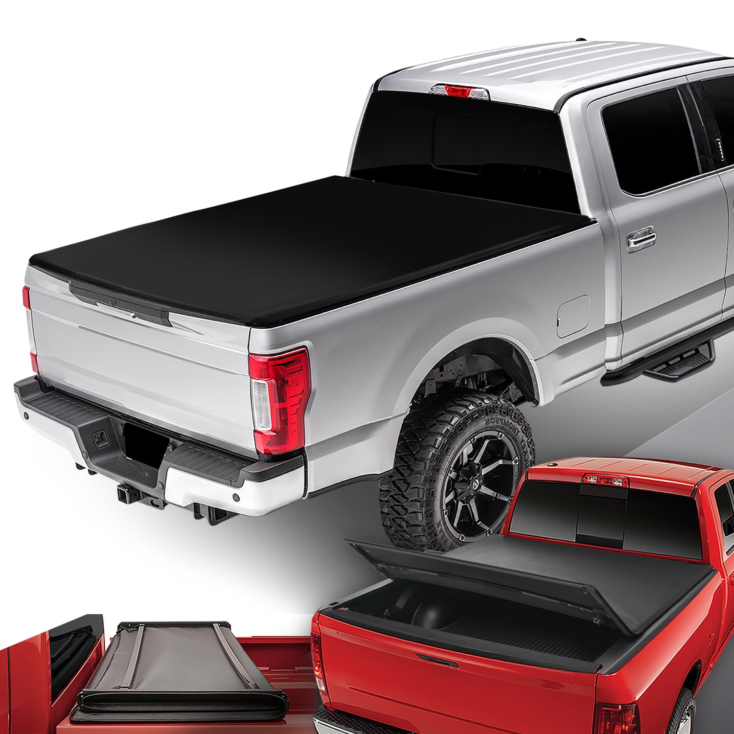 DNA Motoring TTC-TRISOFT-017 For 2015 to 2019 Ford F250 F350 F450 Super Duty 8' Bed Fleetside ...