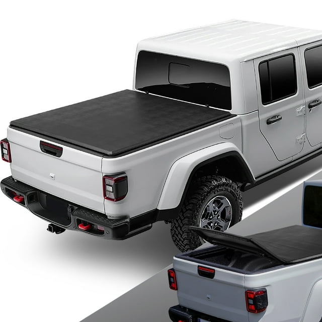 DNA Motoring TTC-TRISOFT-082 For 2020 to 2021 Jeep Gladiator Pickup Truck Bed Soft Top Folding ...