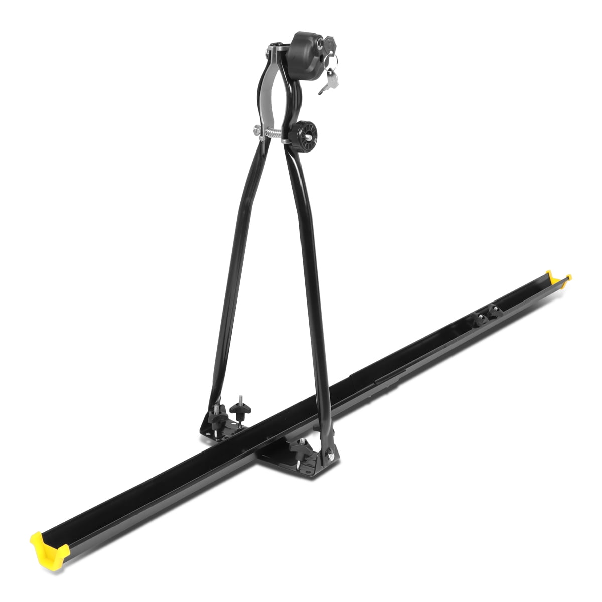 DNA Motoring XY-6010-BK Heavy Duty Bicycle Carrier Iron, Roof Top Cross Bar Mounted Bike Rack ...