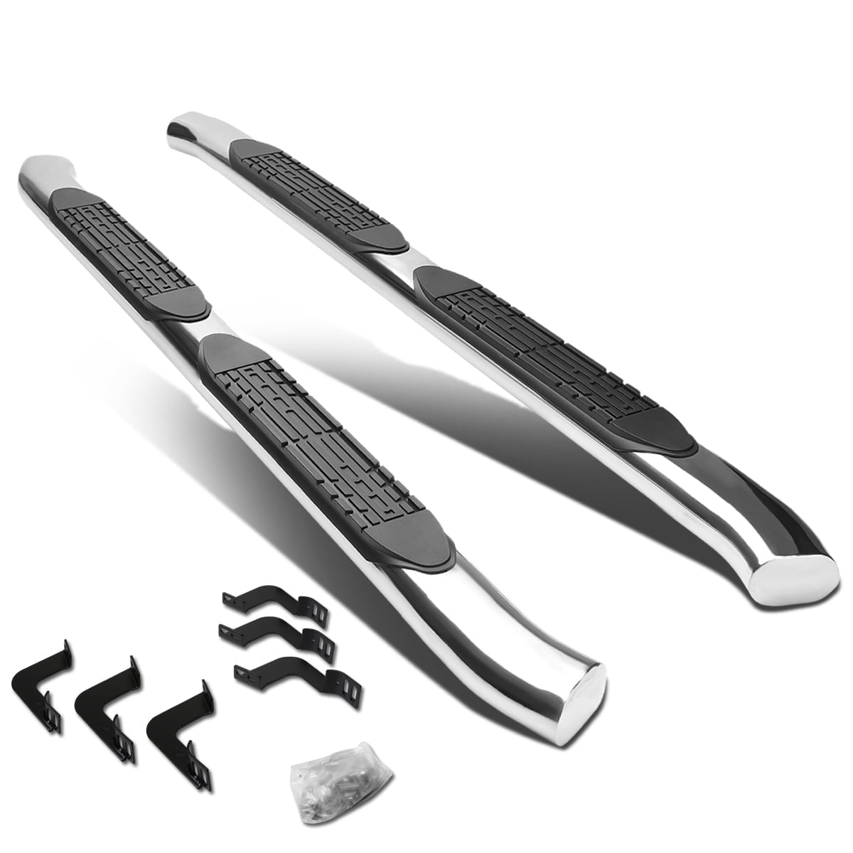 DNA Motoring 4" Chrome Curved Oval Side Step Nerf Bars Running Boards ...