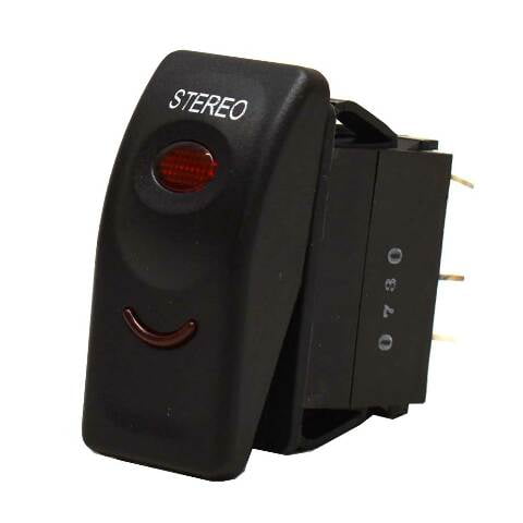 DNA On/Off Boat Rocker Switch | Stereo 4 Spade Red Illuminated ...