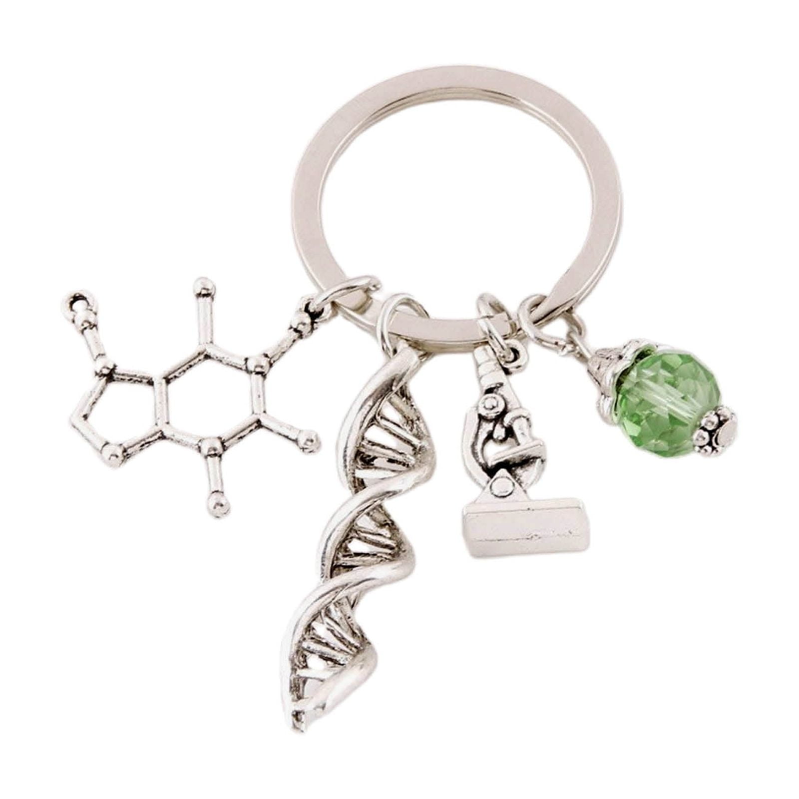 DNA Pendant Keychain Creative Science Instrument Shape Keyring ...
