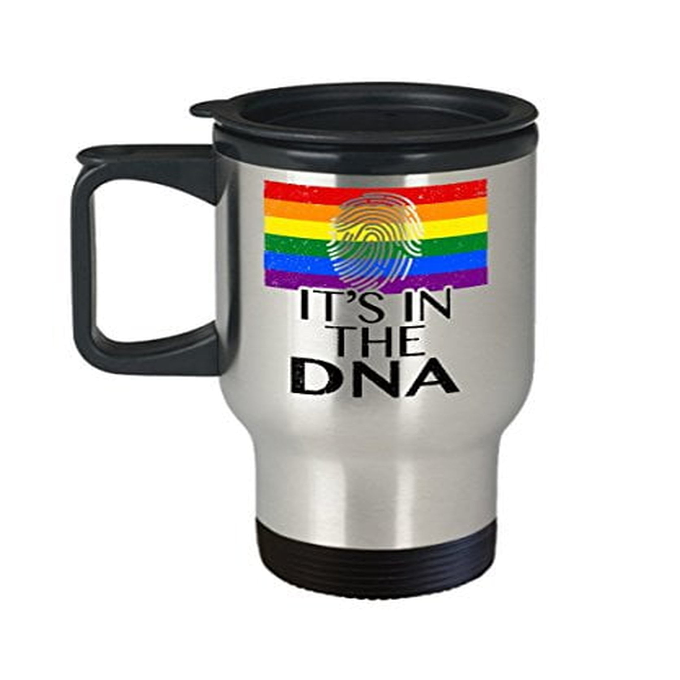 DNA Travel Mug - 14 oz Stainless Steel Coffee Cup - Fun Gene-Themed ...