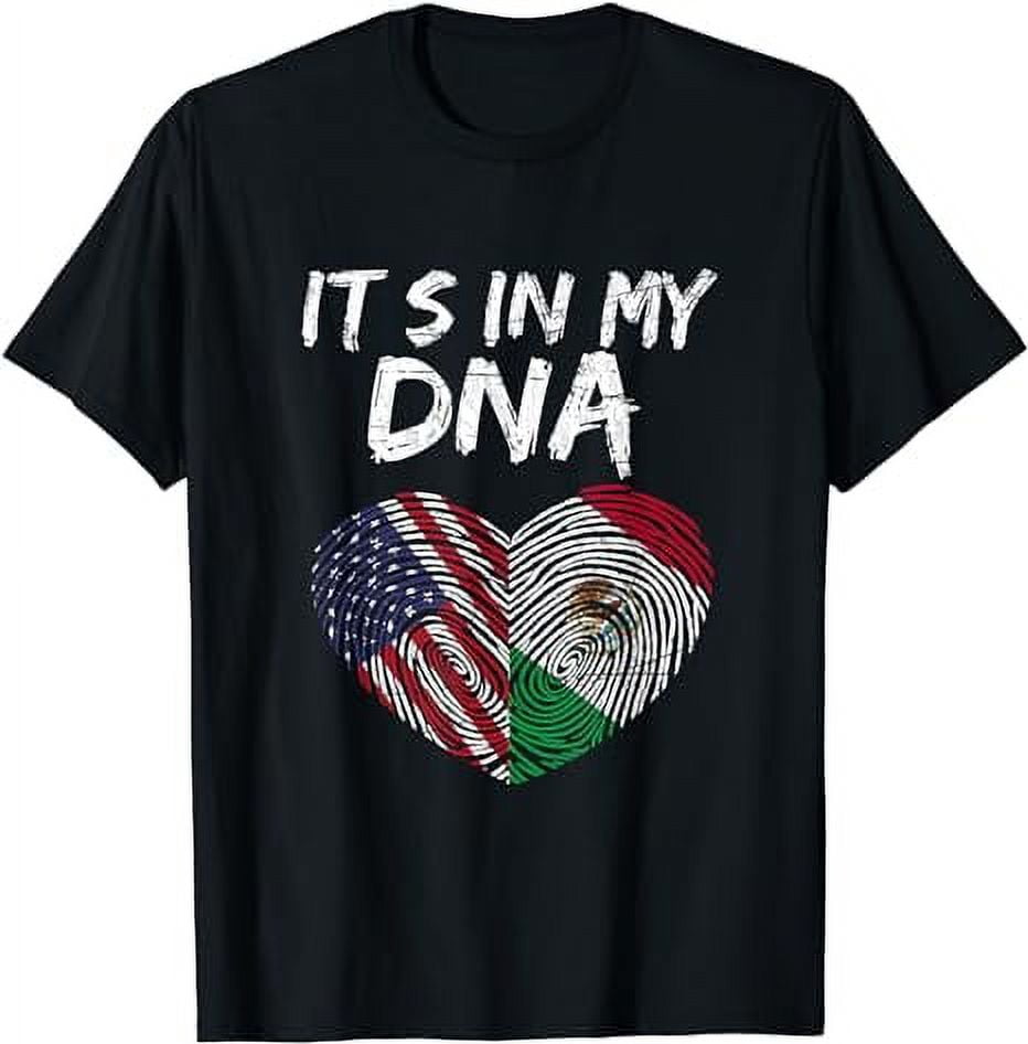 DNA USA Flag American Mexican Flag Mexico T-Shirt - Walmart.com