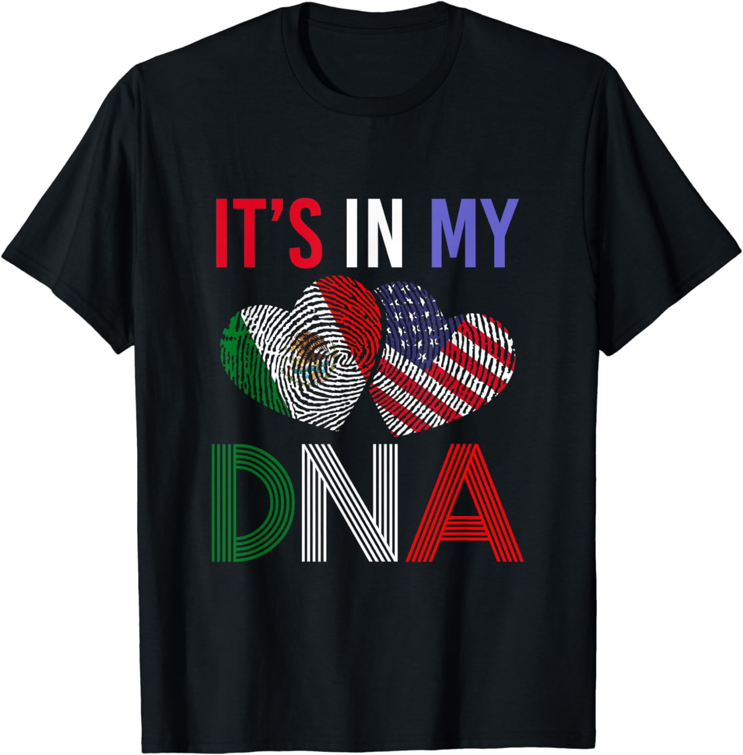 DNA USA Flag American Mexican Flag Mexico T-Shirt - Walmart.com