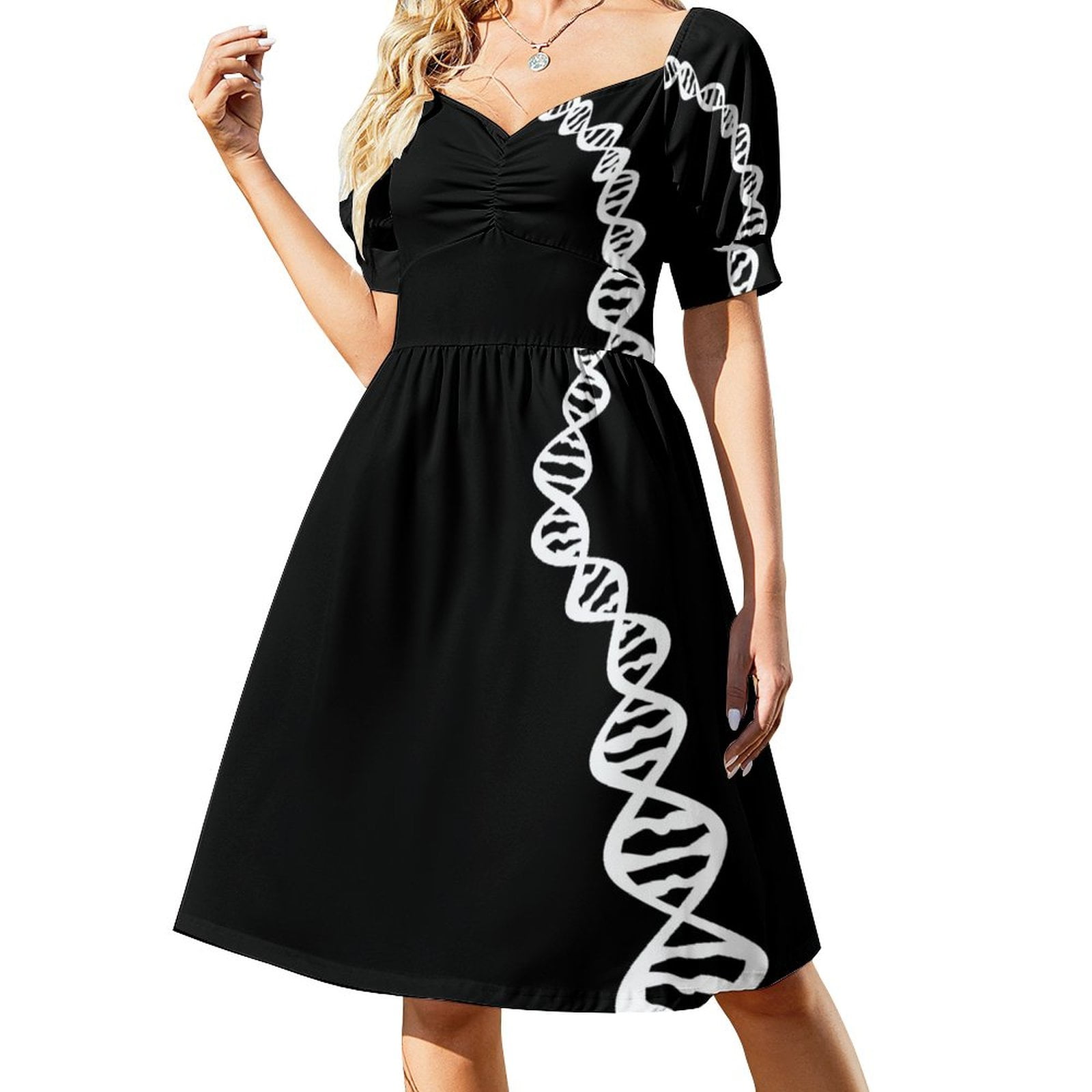 DNA strand - white Dress beach dress luxury women's party dress evening ...