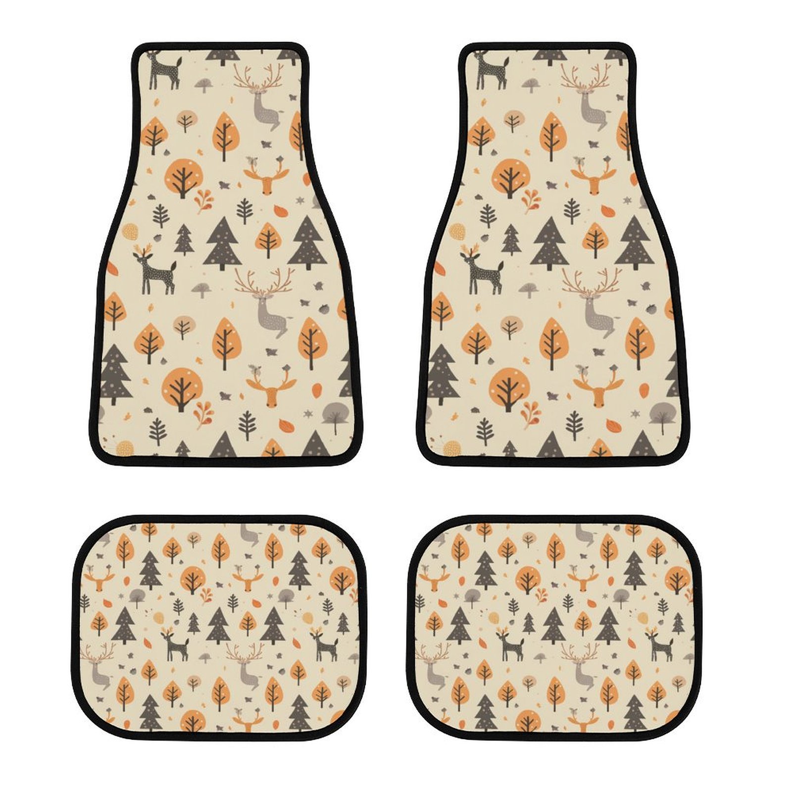 DNAGSB Forest Animals Pattern 27 Car Mats Full Set, Split Non-slip 4PCS Car Floor Mats, Car Mats ...