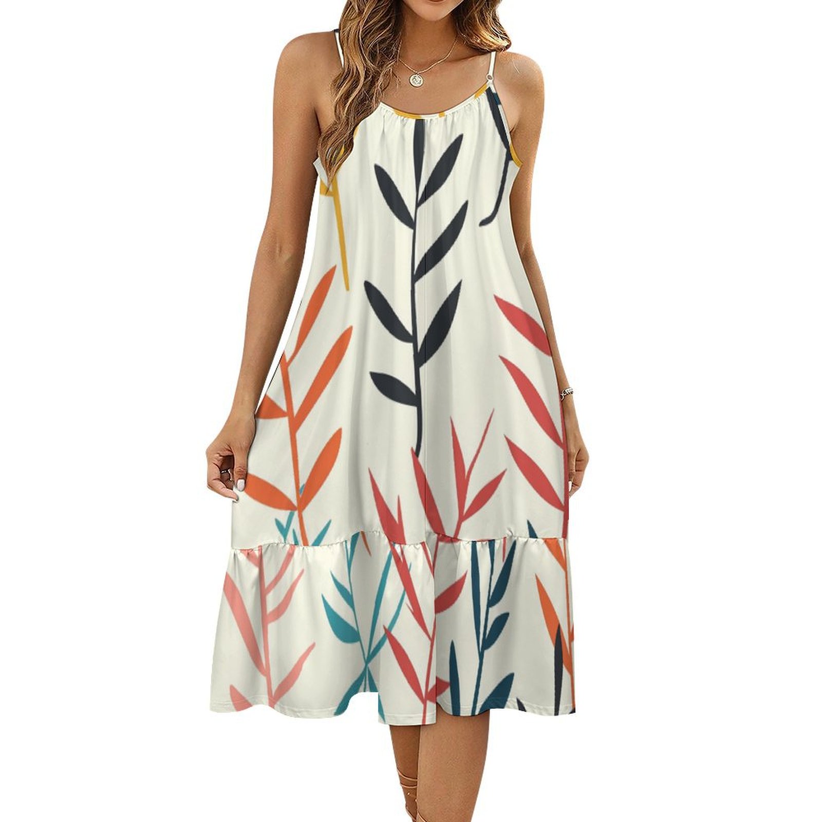 DNAGSBBSN Needle Leaf Patterns 314 Women's Maxi Summer Dress , Loose ...