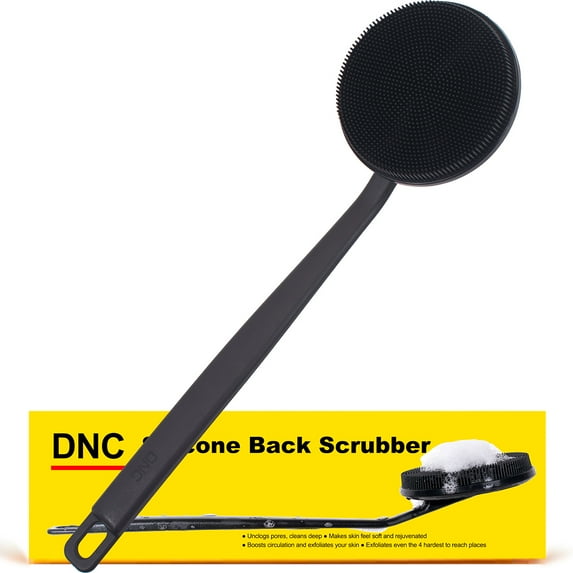 DNC Back Scrubber for Shower, Silicone Shower Brush with Long Handle ...