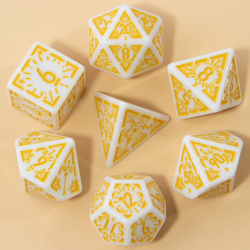 DND Carving Pattern Dice 7Pcs RPG Polyhedral Dice Set for Boardgame As ...