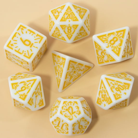 DND Carving Pattern Dice 7Pcs RPG Polyhedral Dice Set for Boardgame As ...