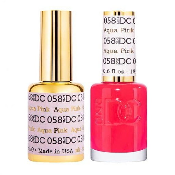 DND Duo Gel Aqua Pink Gel and Matching Polish Set, 0.5 oz each, UV and ...