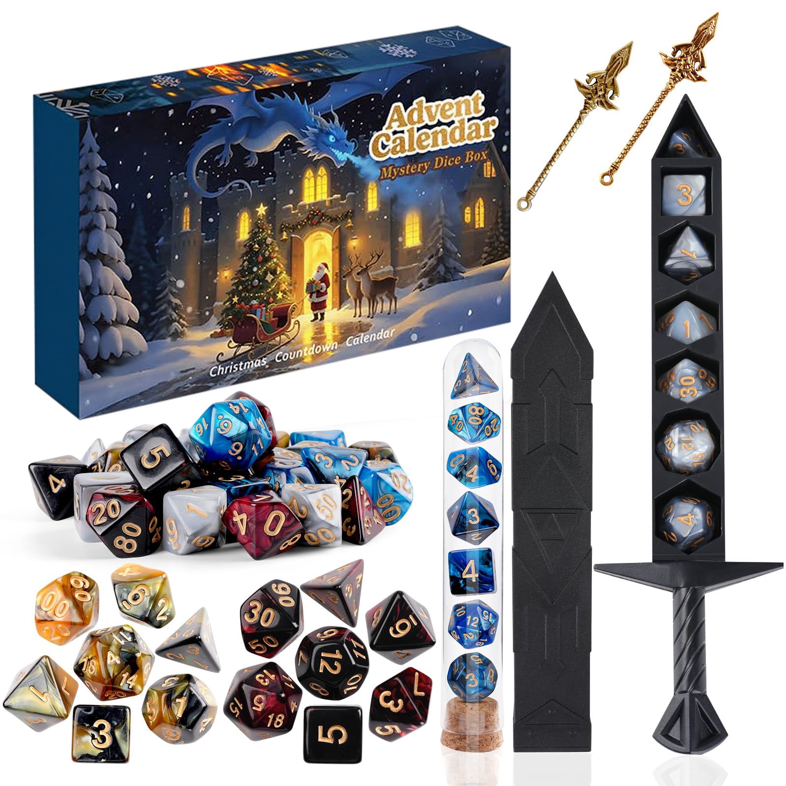 DND Dice Advent Calendar 2025,Mystery Dice Set Christmas Advent ...