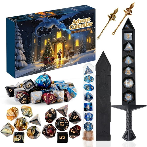 DND Dice Advent Calendar 2025,Mystery Dice Set Christmas Advent ...