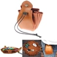 DND Dice Genuine Leather Bag Tray Drawstring Pouch for Role playing RPG ...