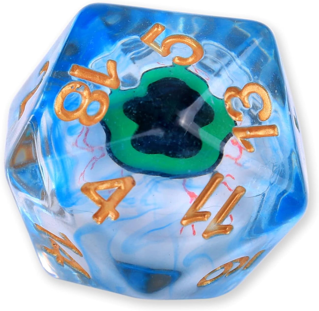 DND Dice Rolling Eyeball D20 Dungeon & Dragon Dice with a Green ...