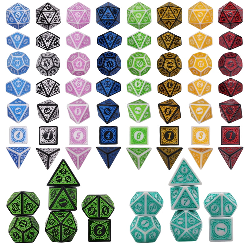 DND Dice Set 10 x 7 Retro Polyhedral Dice for Dragons and Dungeons ...