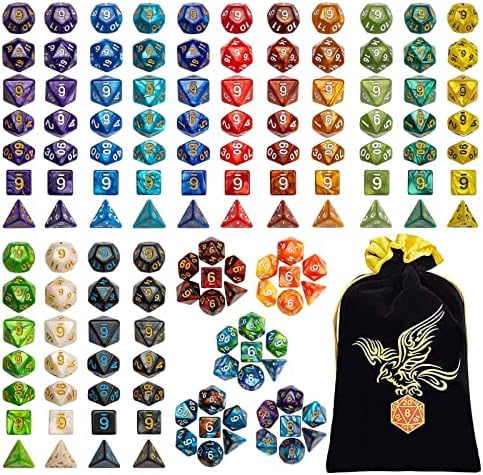 DND Dice Set - 20x7 (140 Pieces) Polyhedral Dice, 20 Colors D&D Dice ...