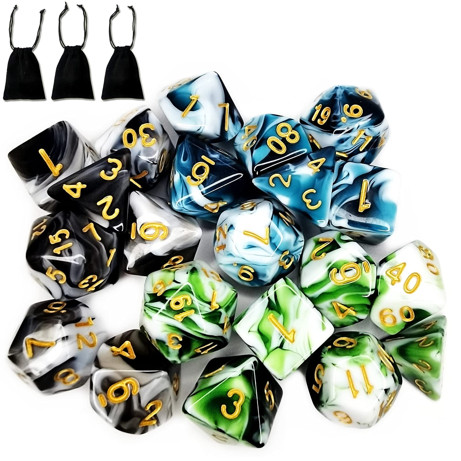 DND Dice Set 3 IFF17 Sets Polyhedral Dice for Dungeons and Dragons DND Dice TRPG Table Board ...