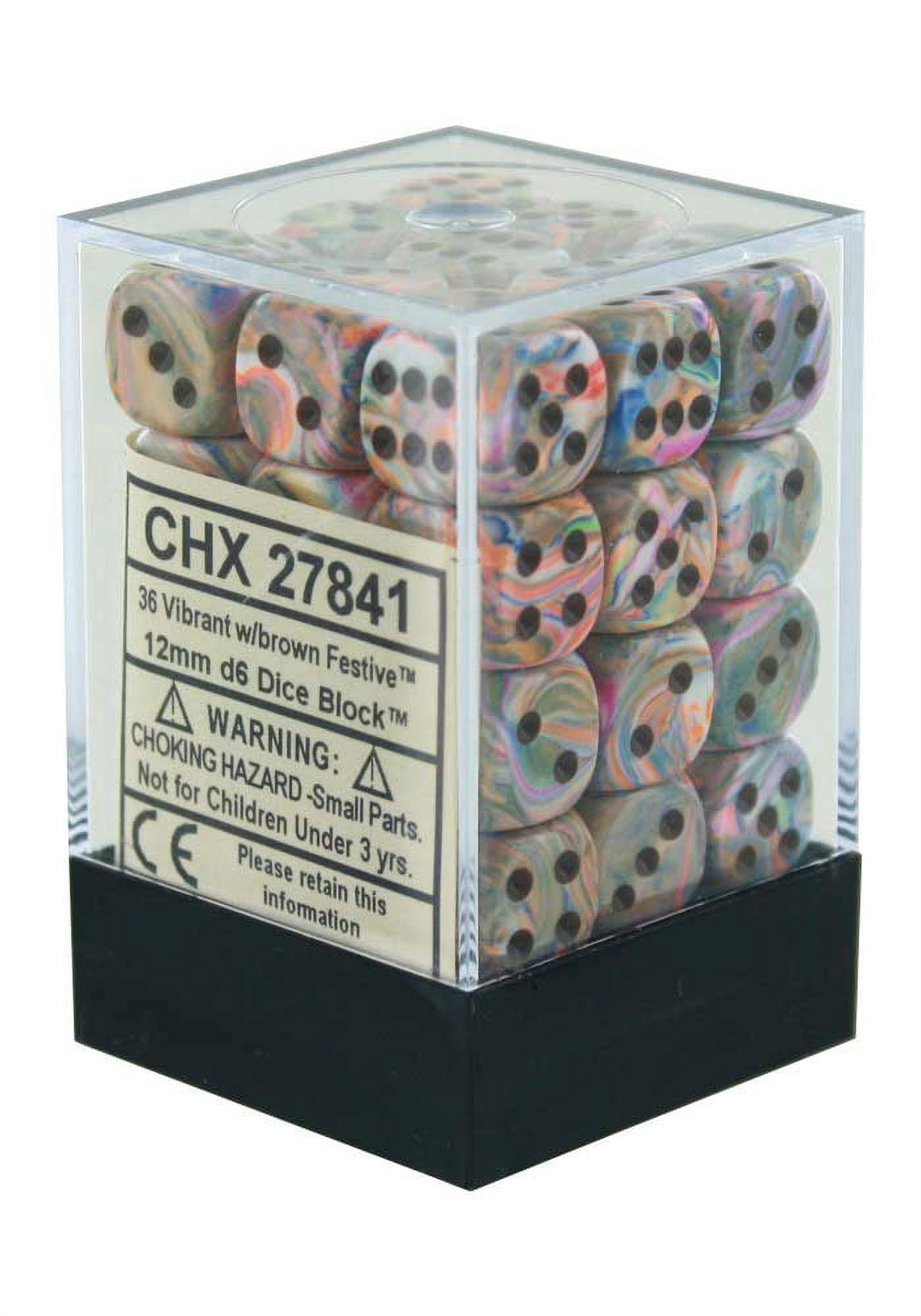 DND Dice Set-Chessex D&D Dice-12mm Festive Vibrant and Brown Plastic ...