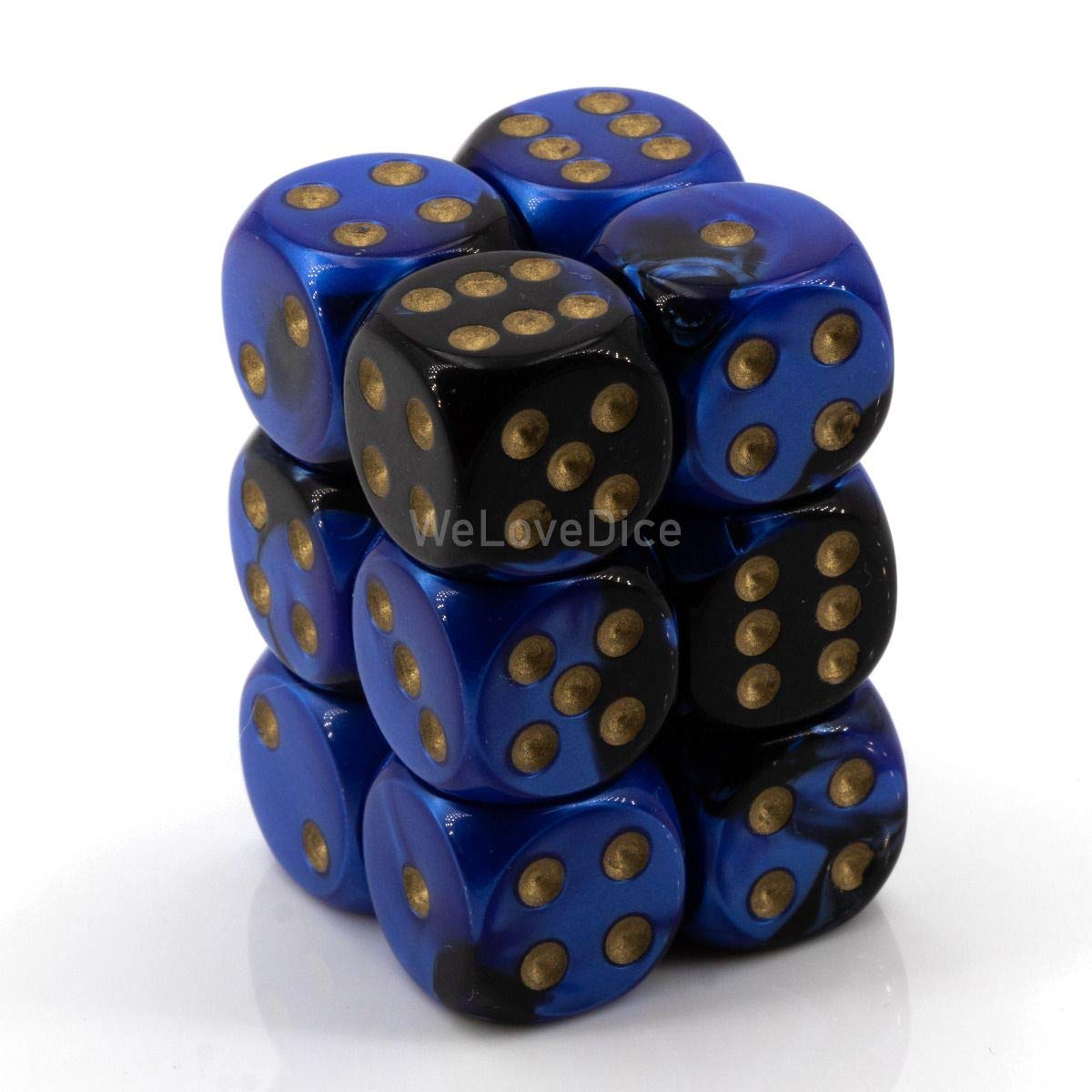 DND Dice Set-Chessex D&D Dice-16mm Gemini Black, Blue, and Gold Plastic ...