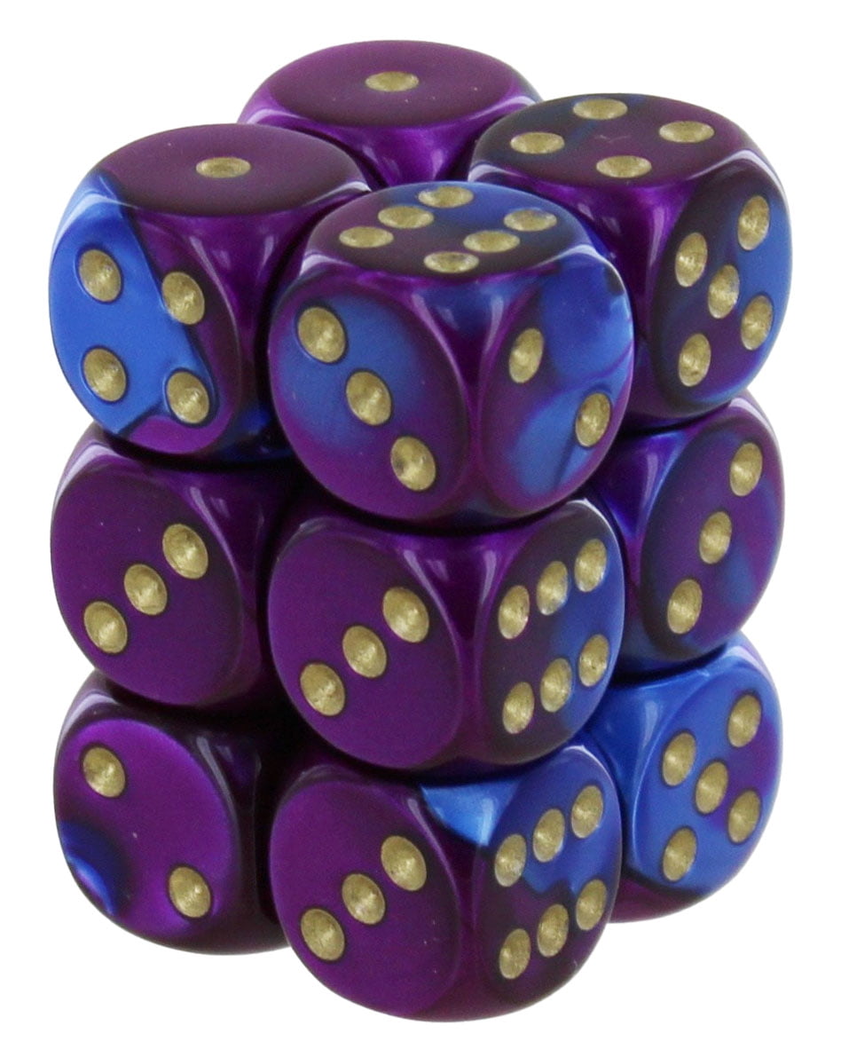 DND Dice Set-Chessex D&D Dice-16mm Gemini Blue, Purple, and Gold ...