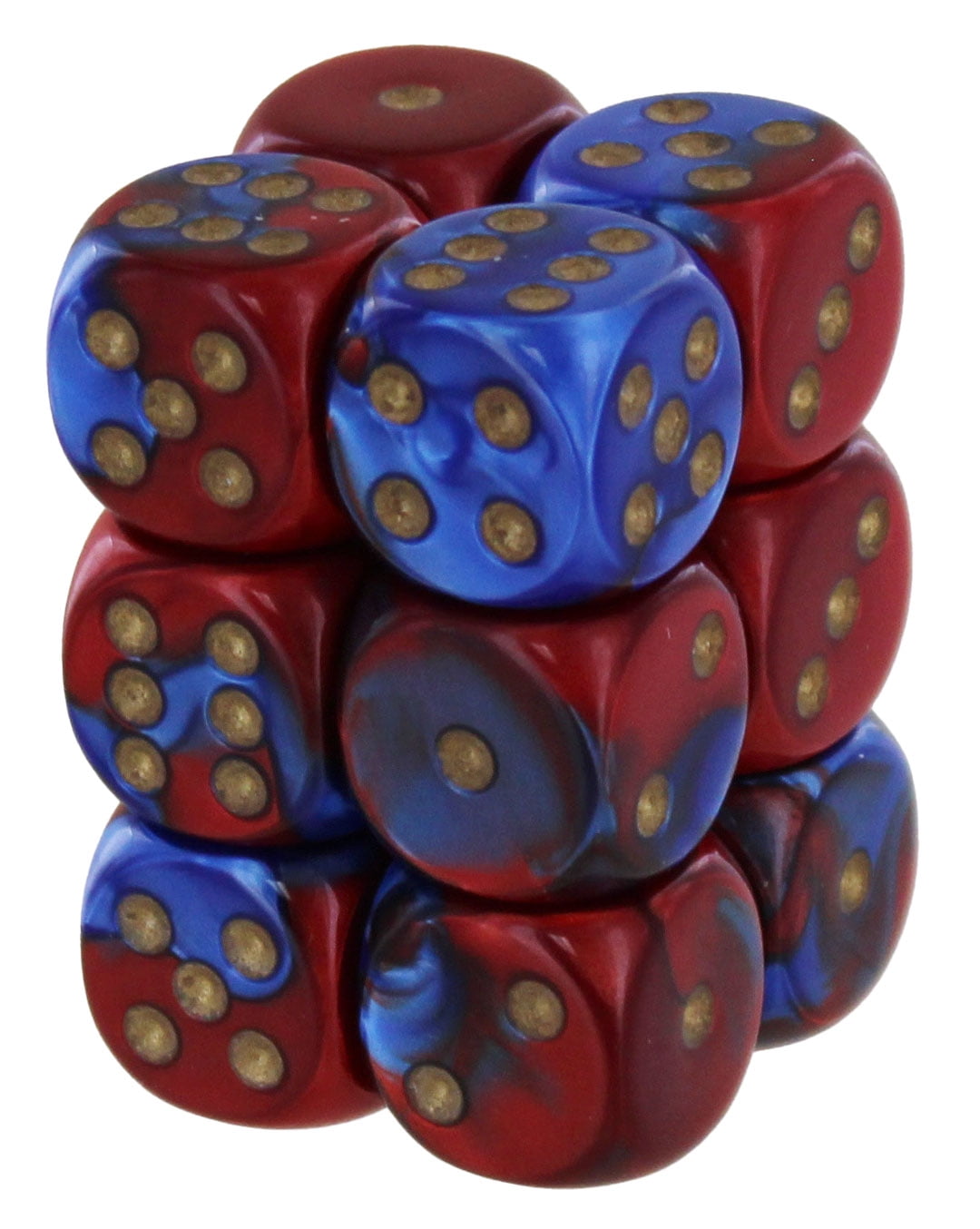 DND Dice Set-Chessex D&D Dice-16mm Gemini Blue, Red, and Gold Plastic ...