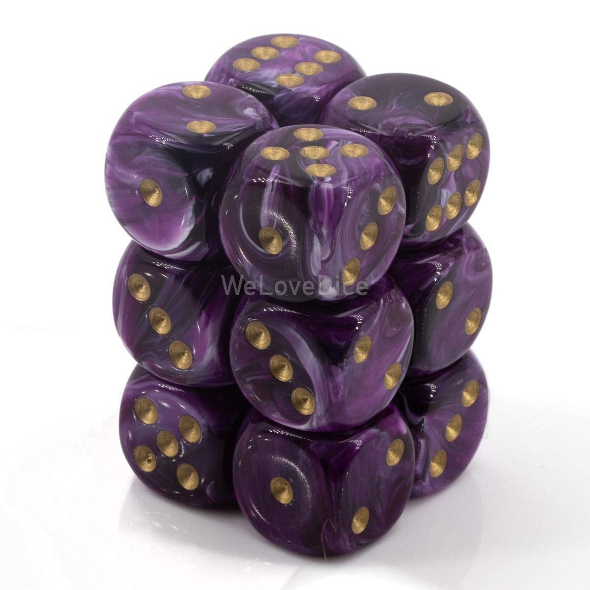 DND Dice Set-Chessex D&D Dice-16mm Vortex Purple and Gold Plastic ...