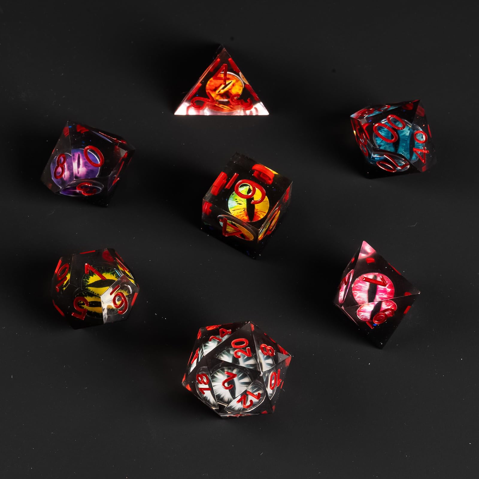 DND Dice Set,Dungeons and Dragons Dice,Handmade Sharp Edge 7 Resin D&D ...