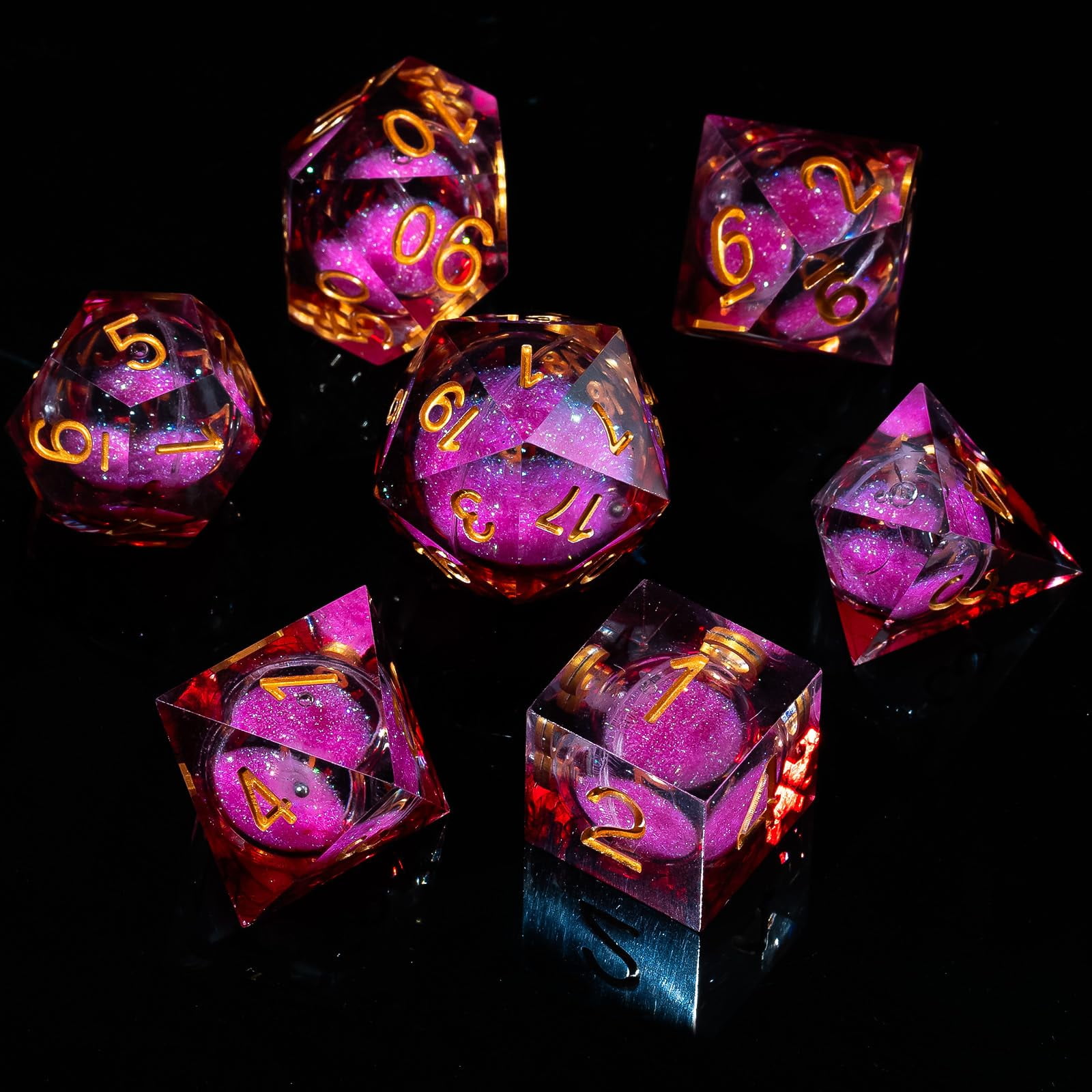 DND Dice Set, Handmade 7 Accessories Sharp Edge Dice for Dungeons and ...
