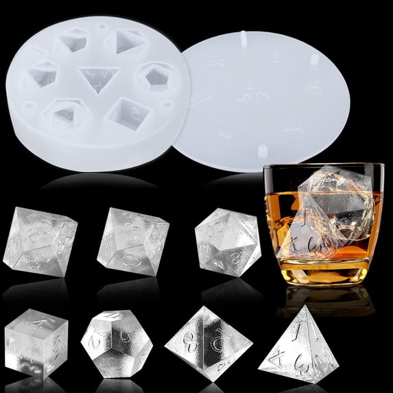 DND Dice Shaped Ice Cube Mold for Whisky, DND Dice Silicone Ice Cube ...