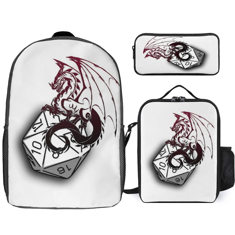 DND Dungeons And Dragons Backpack With Lunch Bag Pencil Bag 3D Printing ...