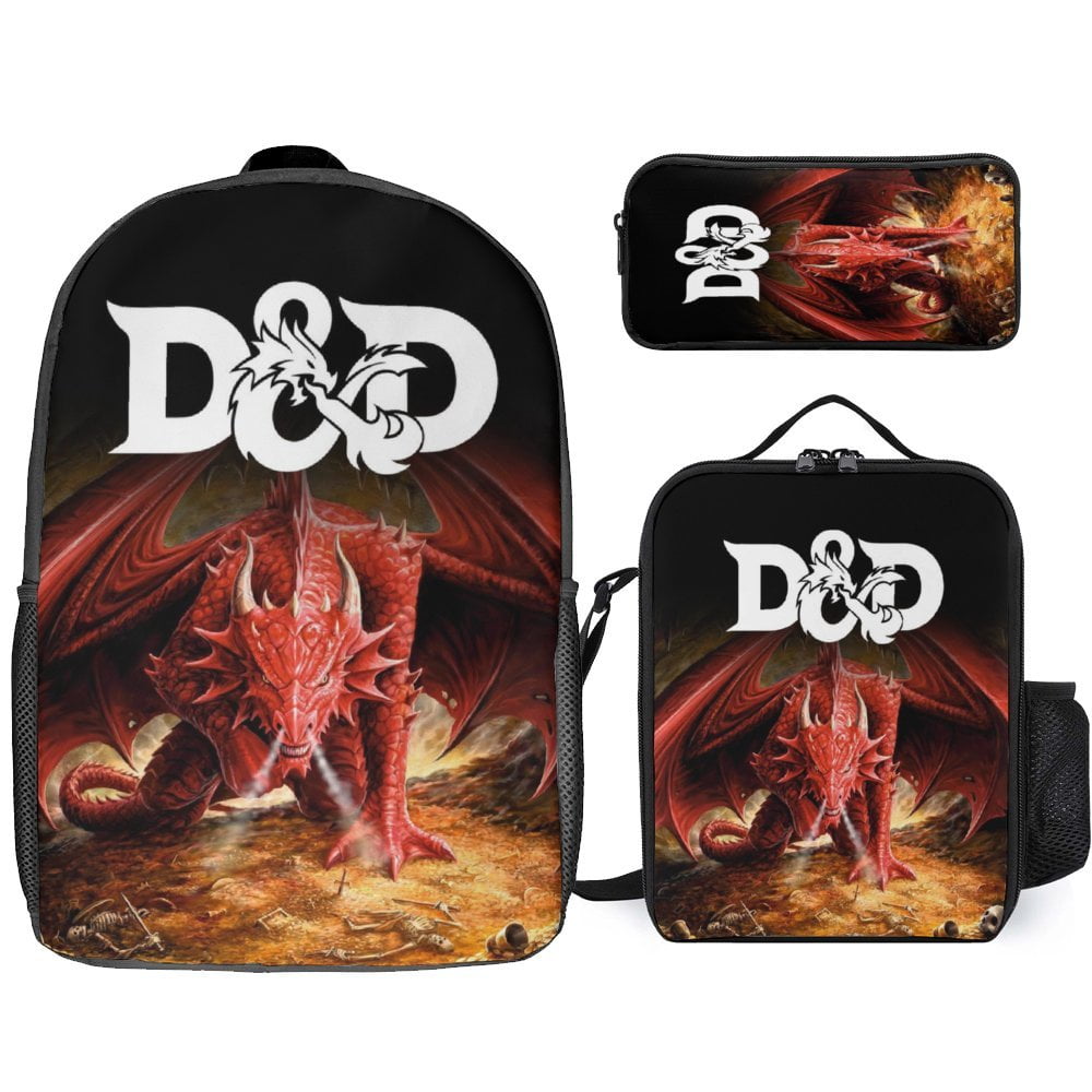 DND Dungeons And Dragons Backpack With Lunch Bag Pencil Bag 3D Printing ...