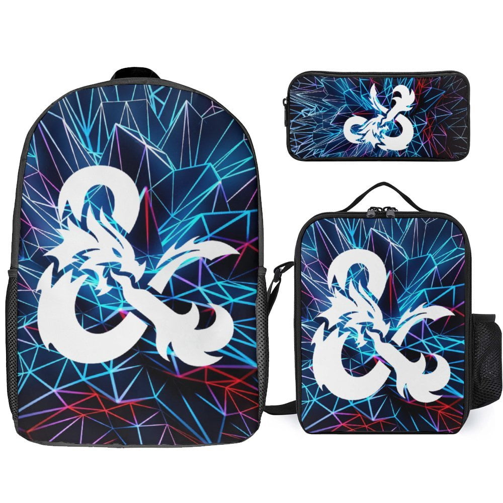 DND Dungeons And Dragons Backpack With Lunch Bag Pencil Bag 3D Printing ...