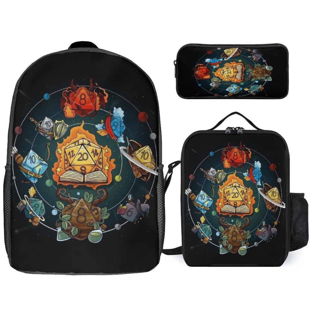 DND Dungeons And Dragons Backpack With Lunch Bag Pencil Bag 3D Printing ...
