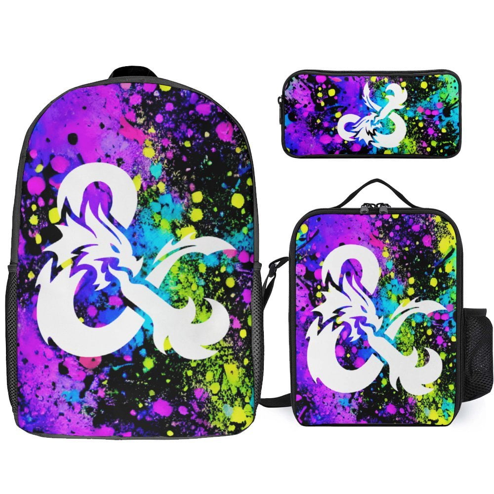 DND Dungeons And Dragons Backpack With Lunch Bag Pencil Bag 3D Printing ...