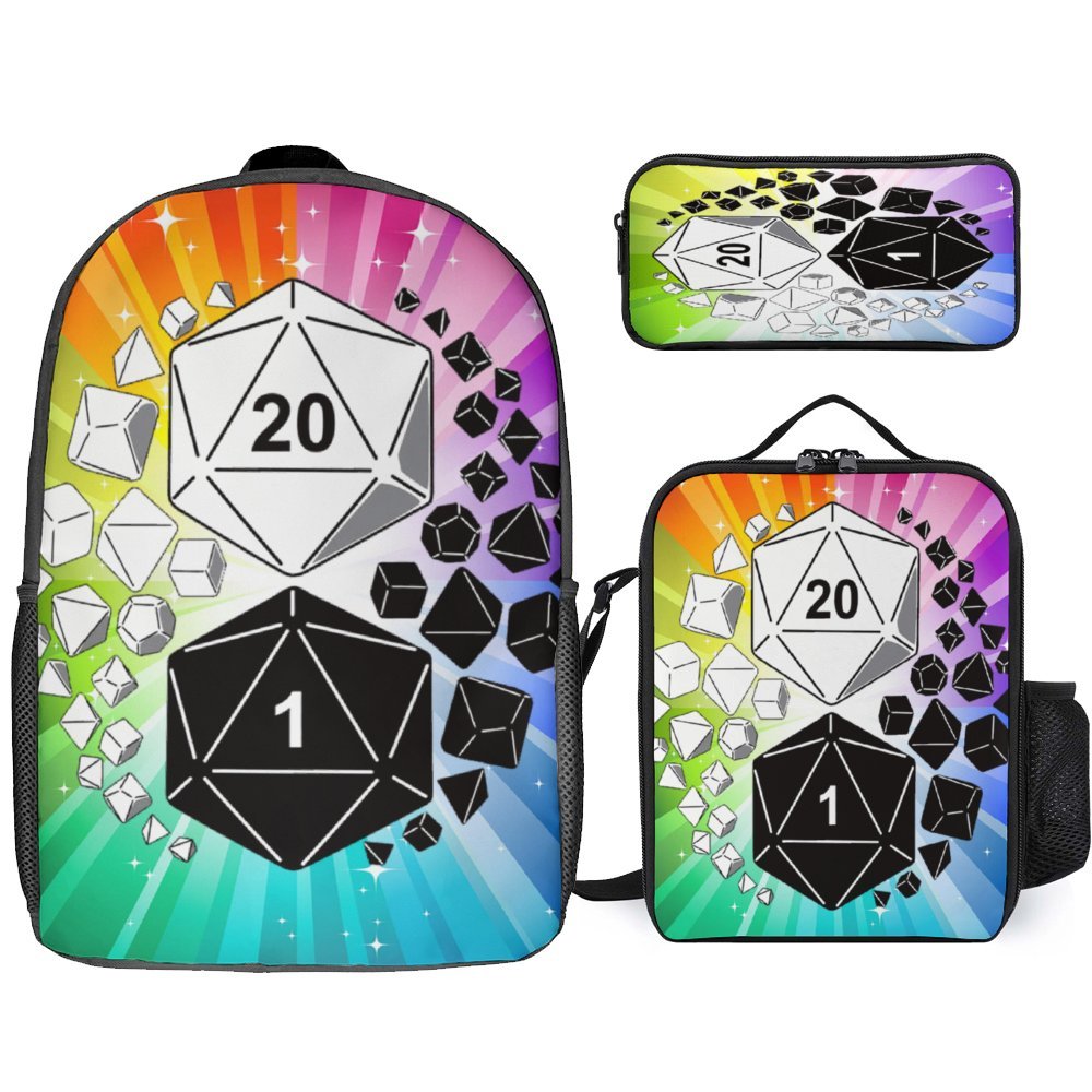 DND Dungeons And Dragons Backpack With Lunch Bag Pencil Bag 3D Printing ...