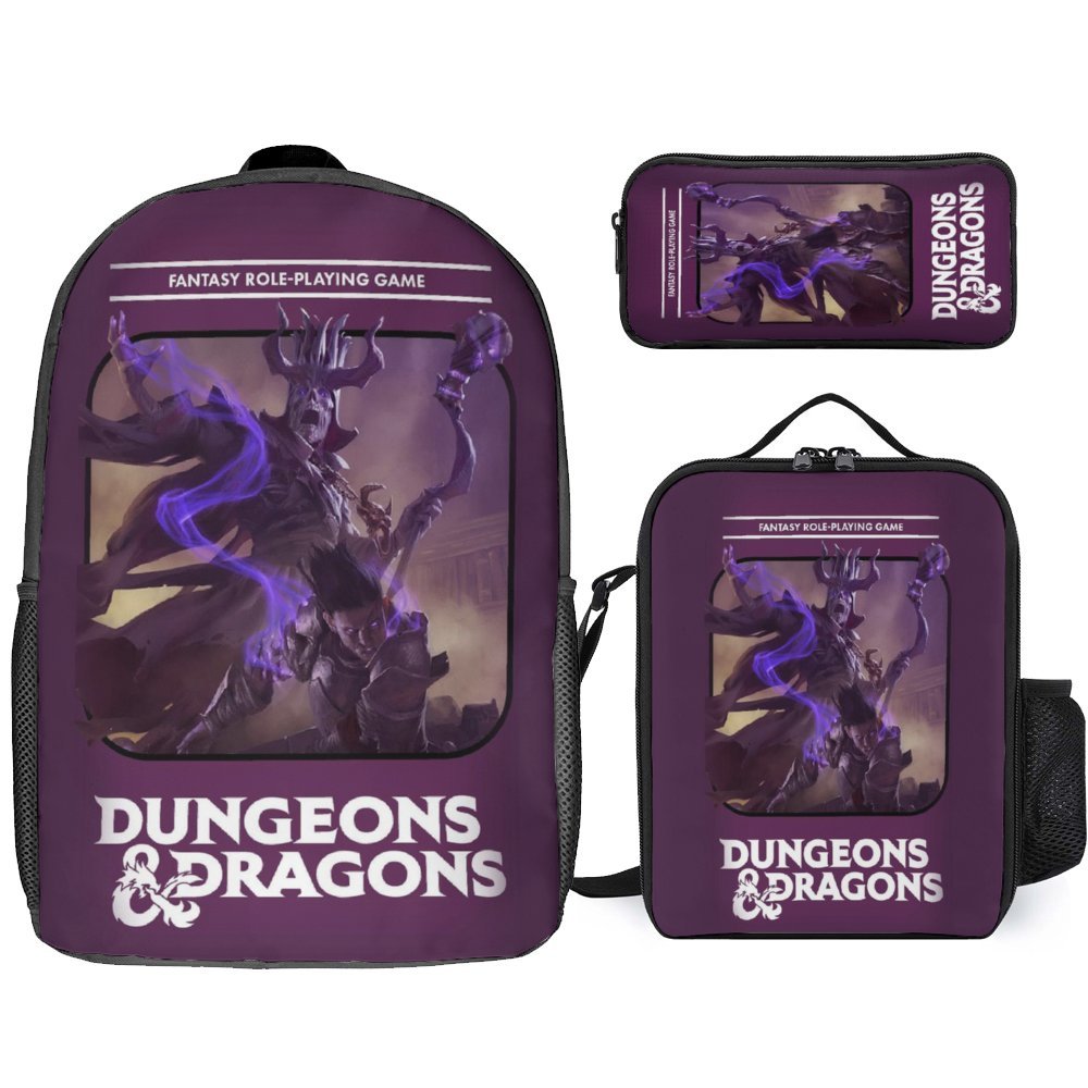 DND Dungeons And Dragons Backpack With Lunch Bag Pencil Bag 3D Printing ...