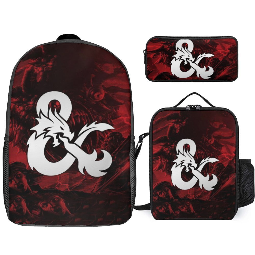DND Dungeons And Dragons Backpack With Lunch Bag Pencil Bag 3D Printing ...