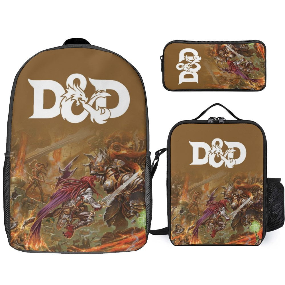 DND Dungeons And Dragons Backpack With Lunch Bag Pencil Bag 3D Printing ...