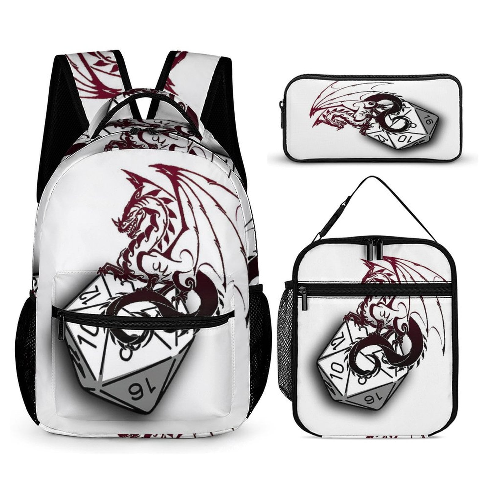 DND Dungeons And Dragons Backpack with Lunch Box Pencil Case Cute ...
