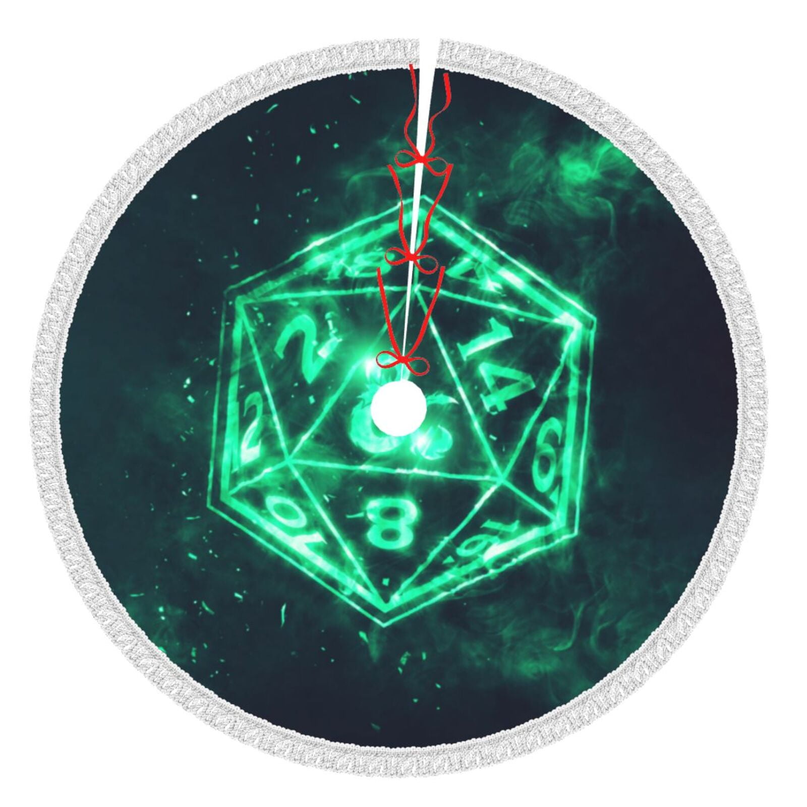 DND Dungeons And Dragons Christmas Tree Skirt White Tassel Lace Xmas ...