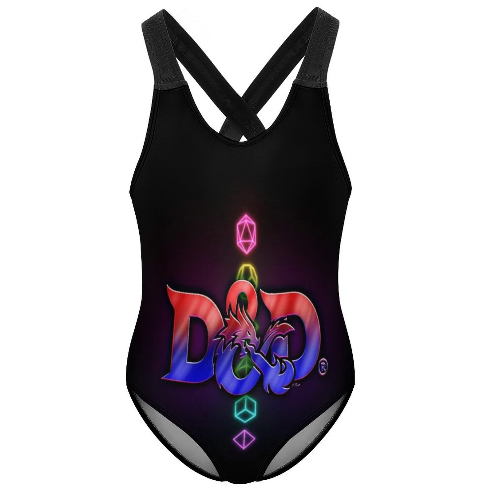 DND Dungeons And Dragons Girls Swimwear Cartoon Cross Shoulder Swimsuit ...
