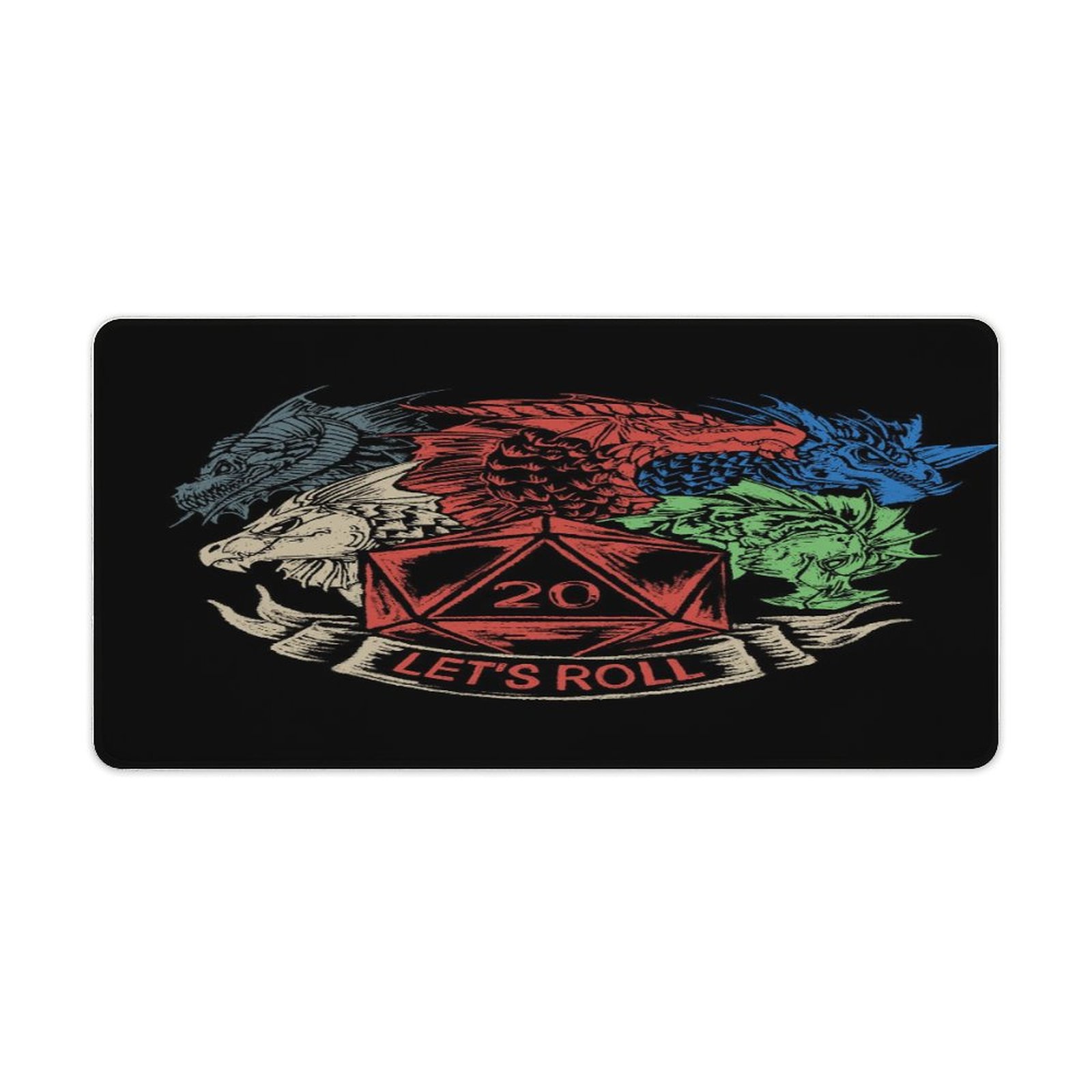 DND Dungeons And Dragons Mouse Pad with Stitched Edge Desk Mat Keyboard ...