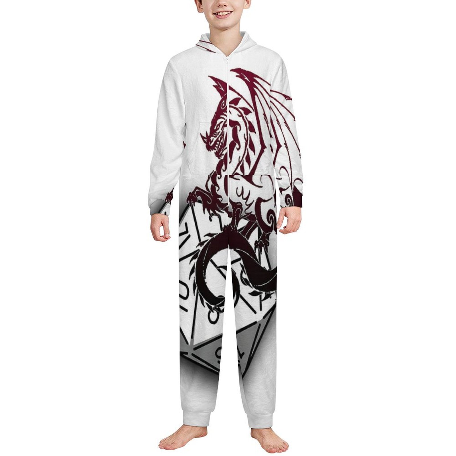 DND Dungeons And Dragons Onesie Pajama Sleepwear Fleece Jumpsuits for ...
