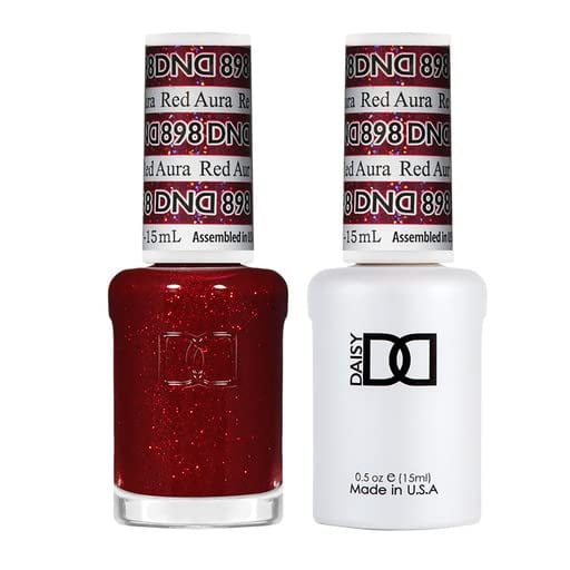 DND Duo Set - 1 each of Gel Polish and Nail Polish, 898 Red Aura, 0.5 ...
