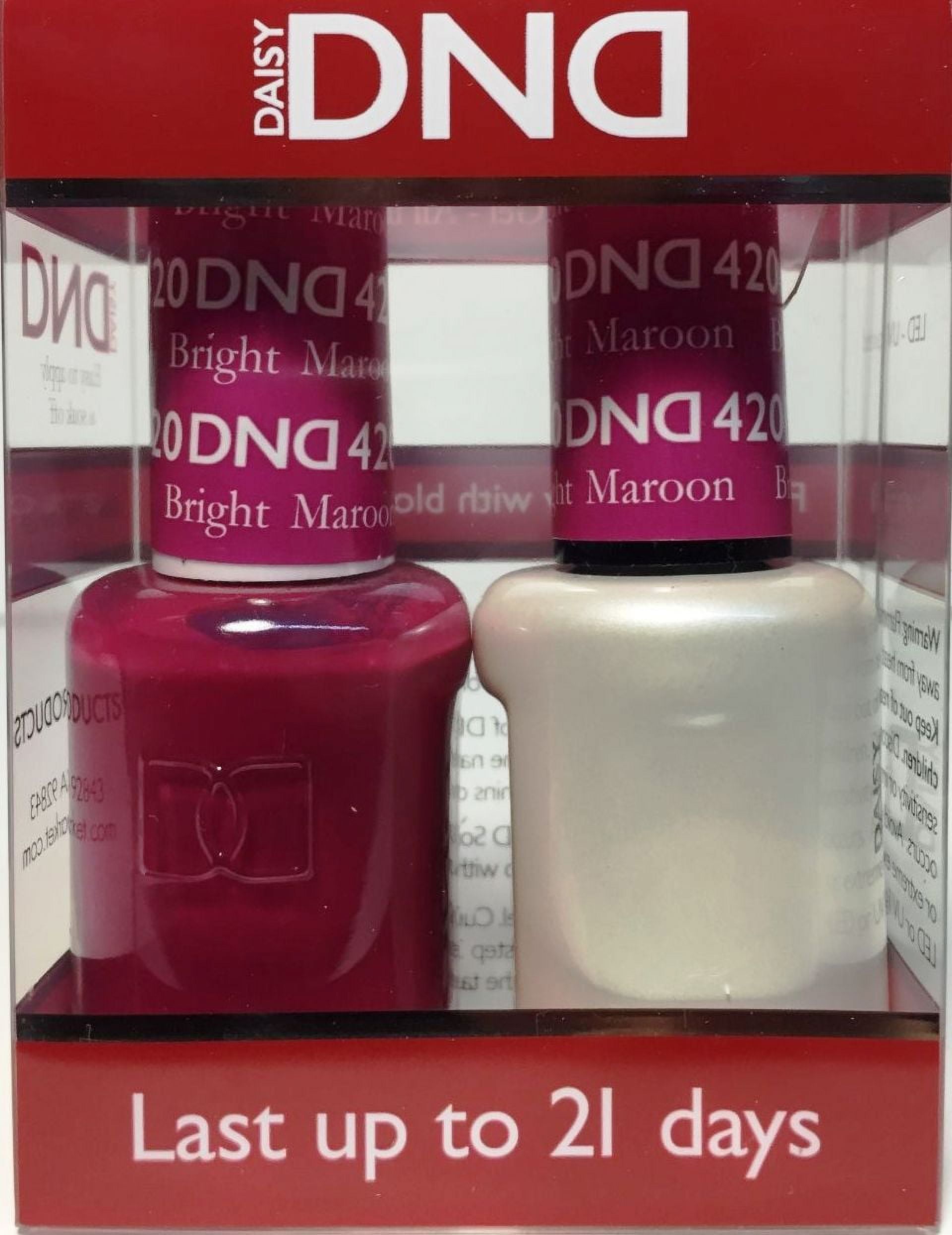 DND Duo Soak off Gel & Matching nail polish - #420 BRIGHT MAROON ...