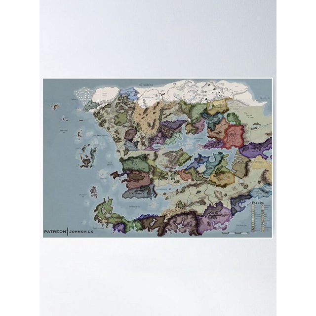 DND: Faerun Map (HEXES) Poster - Walmart.com