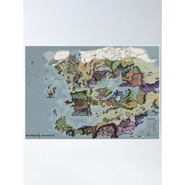 DND: Faerun Map (NO HEXES) Poster - Walmart.com
