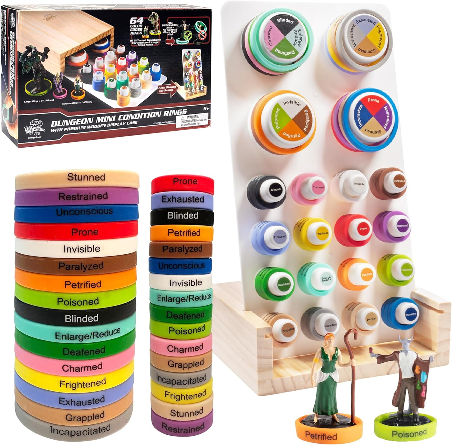 DND Flexible Condition Rings w Case (64 Rings for Standard & Large Mini ...